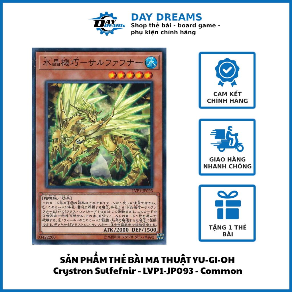 THẺ BÀI YUGIOH CHÍNH HÃNG: Crystron Sulfefnir - LVP1-JP093 - Common | Shopee Việt Nam