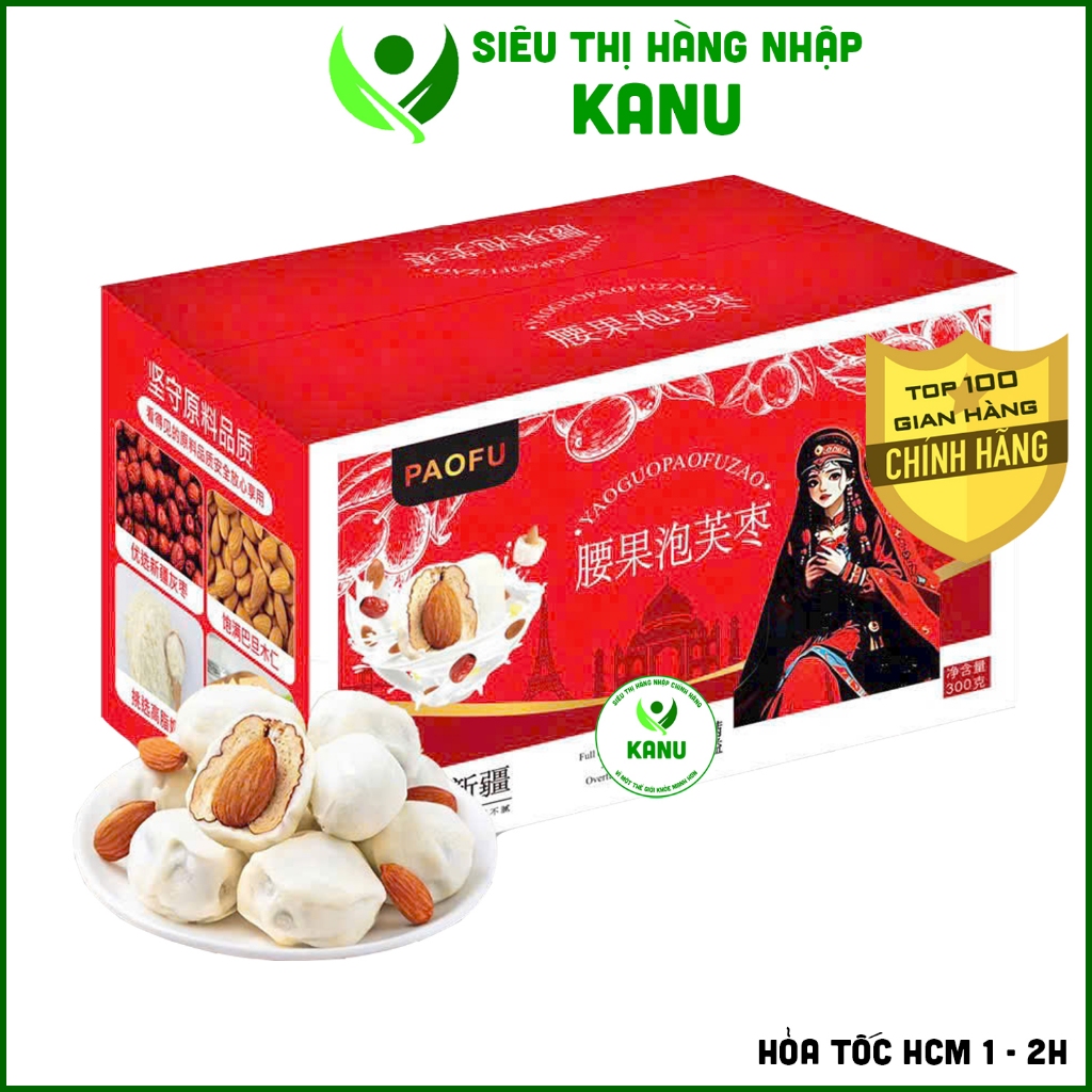 Táo đỏ bọc sữa & hạt HẠNH NHÂN Paofu 300g nhiều dinh dưỡng hot hit ...