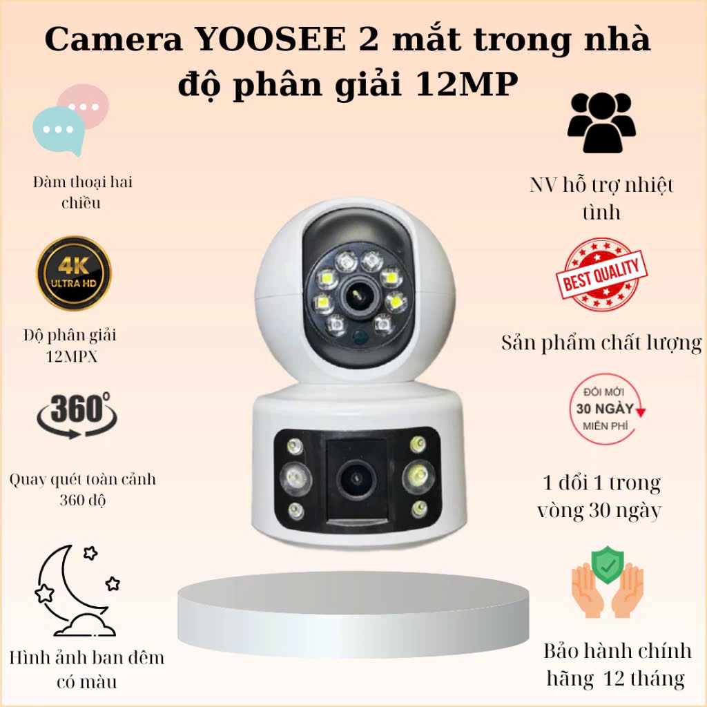Camera YOOSEE 2 Mắt Phiên bản 15MP - Xem 2 Vị Trí Khác Nhau Trên 1 ...