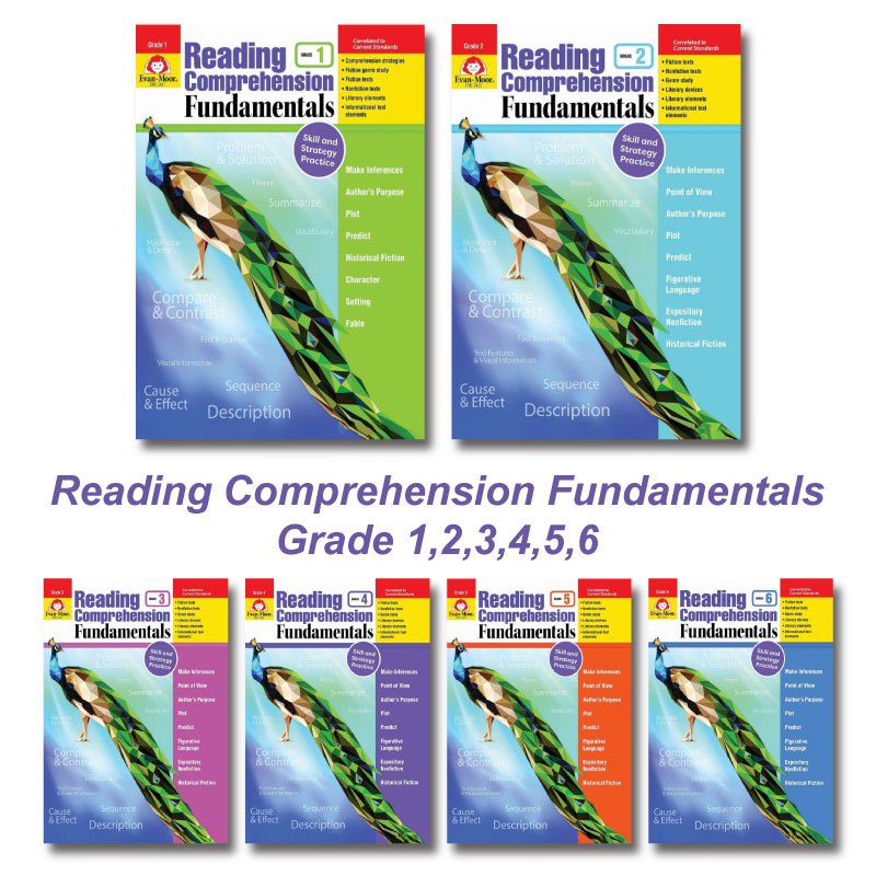 Sách - Reading Comprehension Fundamentals - khổ A4 - đầy đủ tập 1,2,3,4 ...