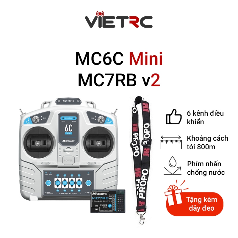 Tay điều Khiển Tx Microzone 6 Kênh 6c Mini Và Rx Mạch Thu Mc7rb V2