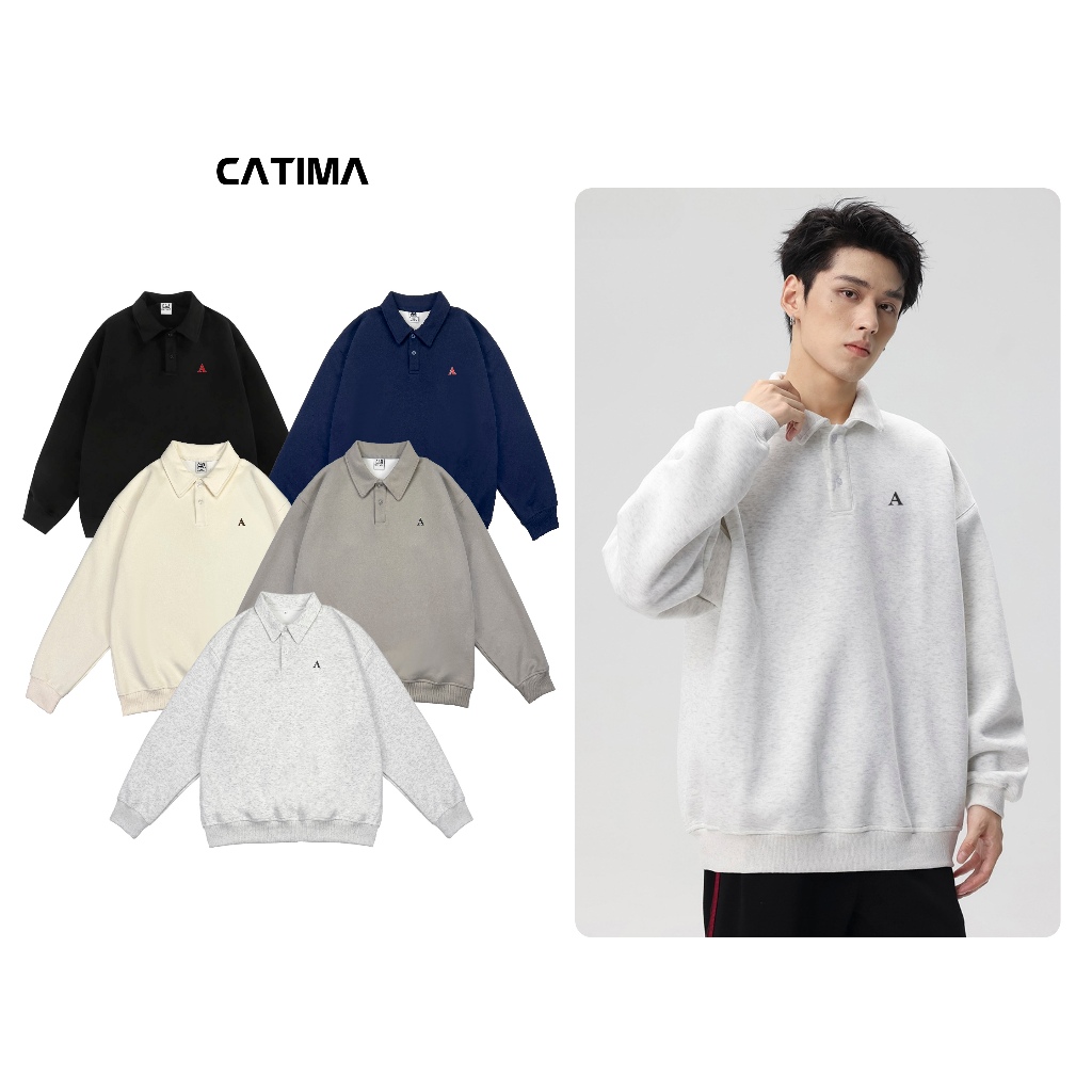 Áo Polo Sweater CATIMA Nỉ 2 Da Nam Nữ Cotton Unisex AN25 | Shopee Việt Nam