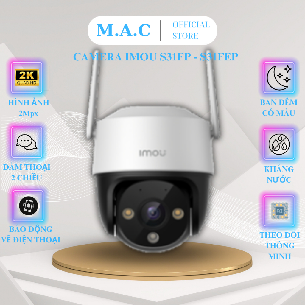 Camera Wifi Ngoài Trời Imou S31fep, Độ Phân Giải Full HD Tích Hợp Báo ...