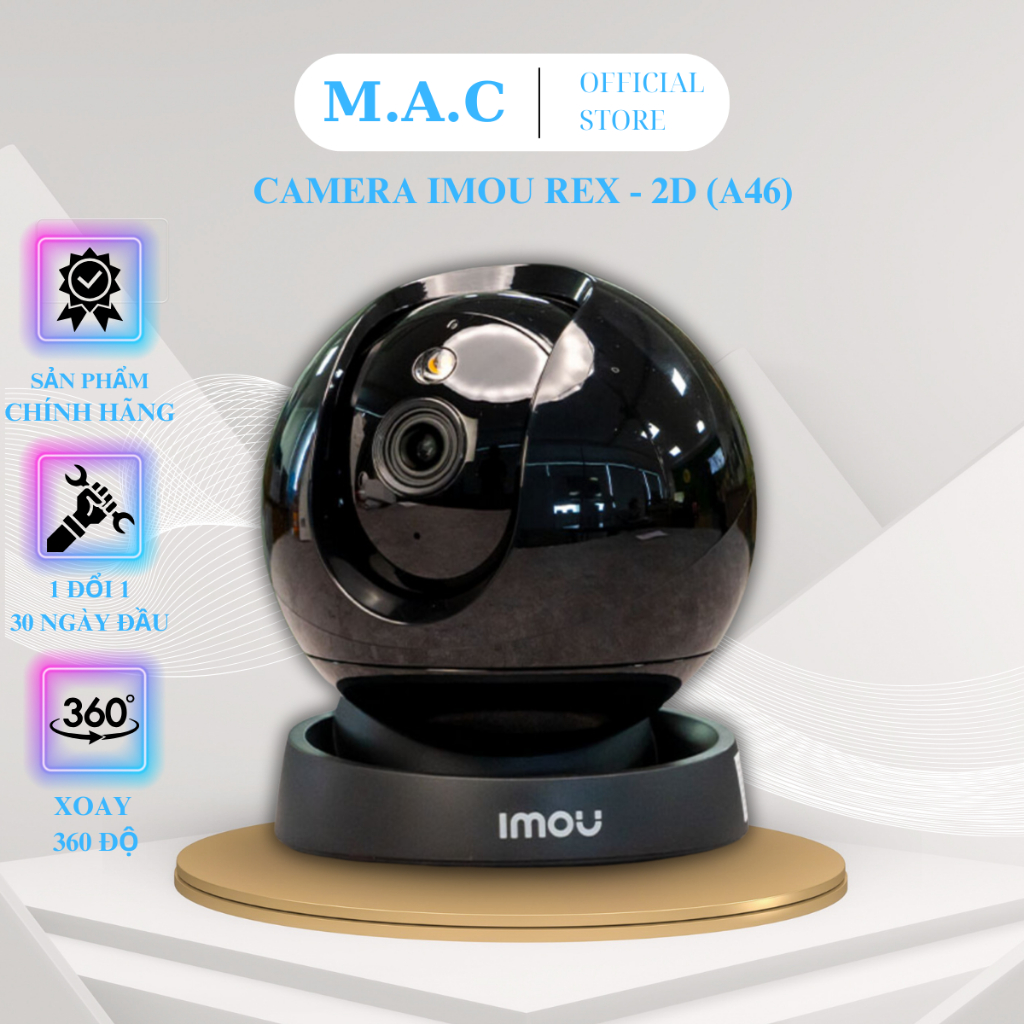 Camera Wifi Imou Rex 2d (A36), Độ Phân Giải 3mp, Xoay 360 Độ, Đàm Thoại ...