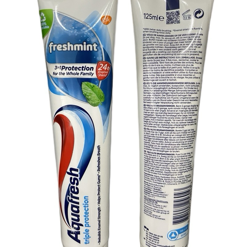 KEM ĐÁNH RĂNG AQUAFRESH TRIPLE PROTECTION HÀNG ANH 125ml | Shopee Việt Nam