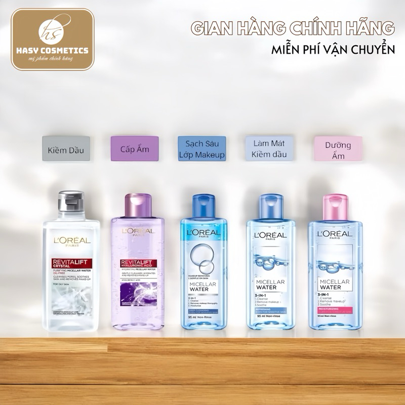 Nước Tẩy Trang Loreal, 3 In 1 L'Oreal Micellar Water 95ml ( chinhs ngạch đủ tem phụ ) | Shopee ...