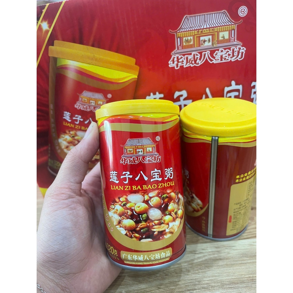 Thùng 12 lon cháo sen bát bảo lon đỏ Ba Zhou Dao 360g | Shopee Việt Nam