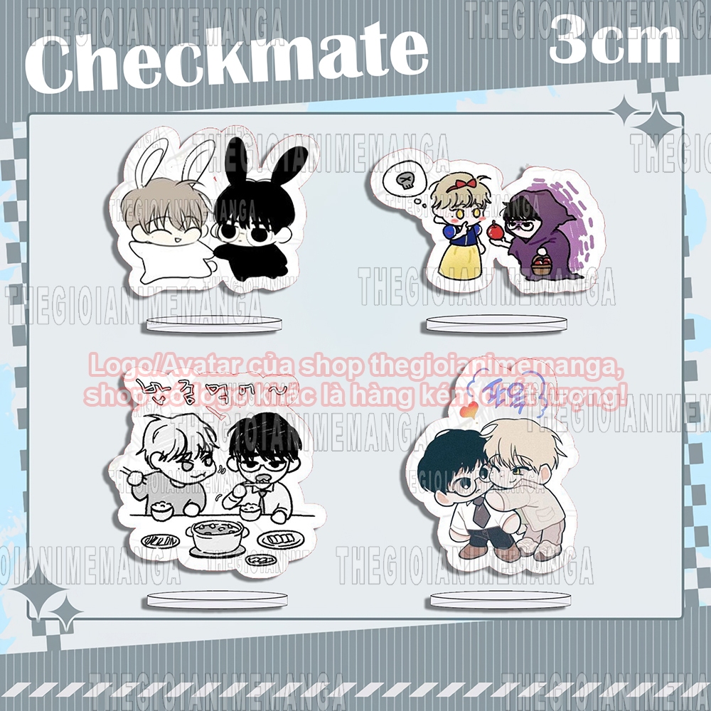 (3CM) Mô hình Standee CHECKMATE Chiếu tướng in hình manhwa BL anime ...