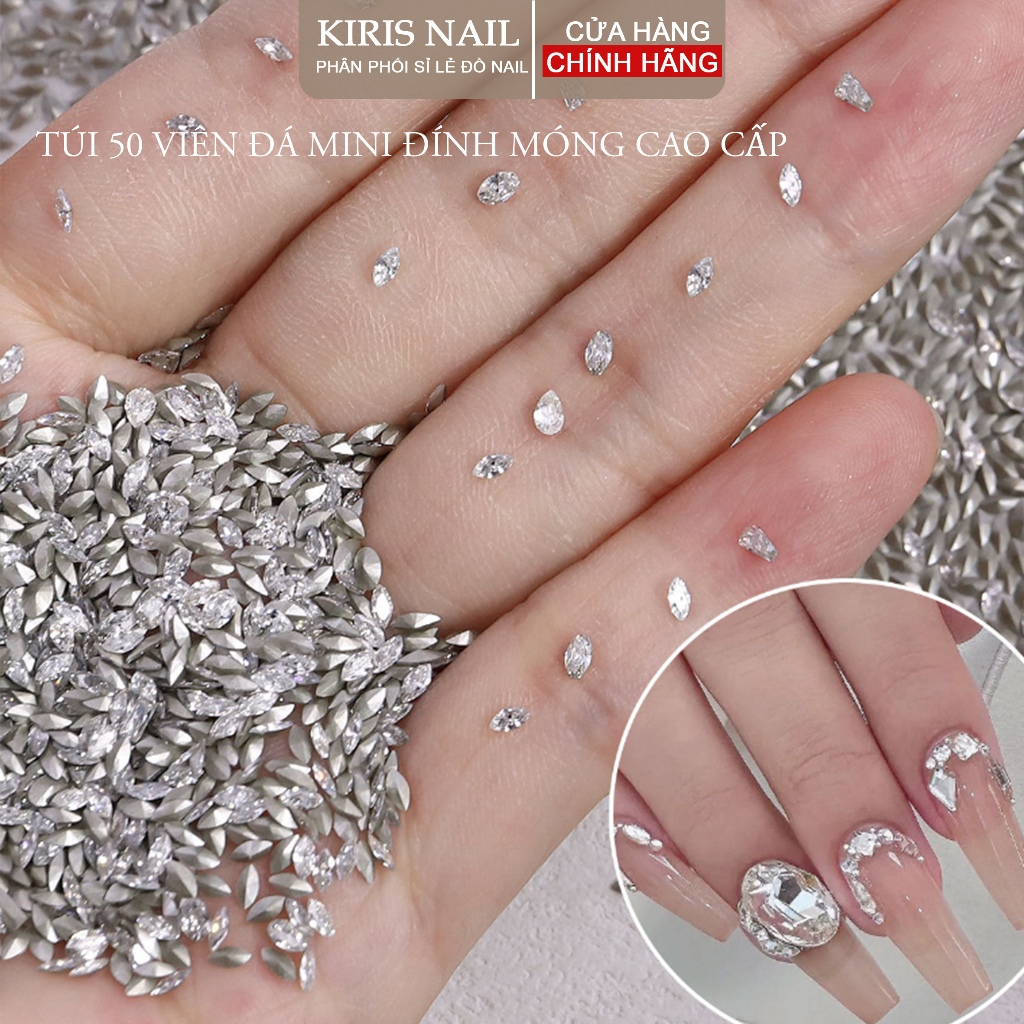 Set 50 viên đá khối size mini đính móng (size 2mm -3mm-4mm) | Shopee ...