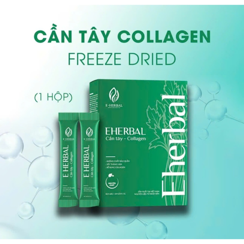 Bột Cần Tây Collagen Sấy Thăng Hoa Eherbal - Hộp 15 gói tiện lợi, giảm ...