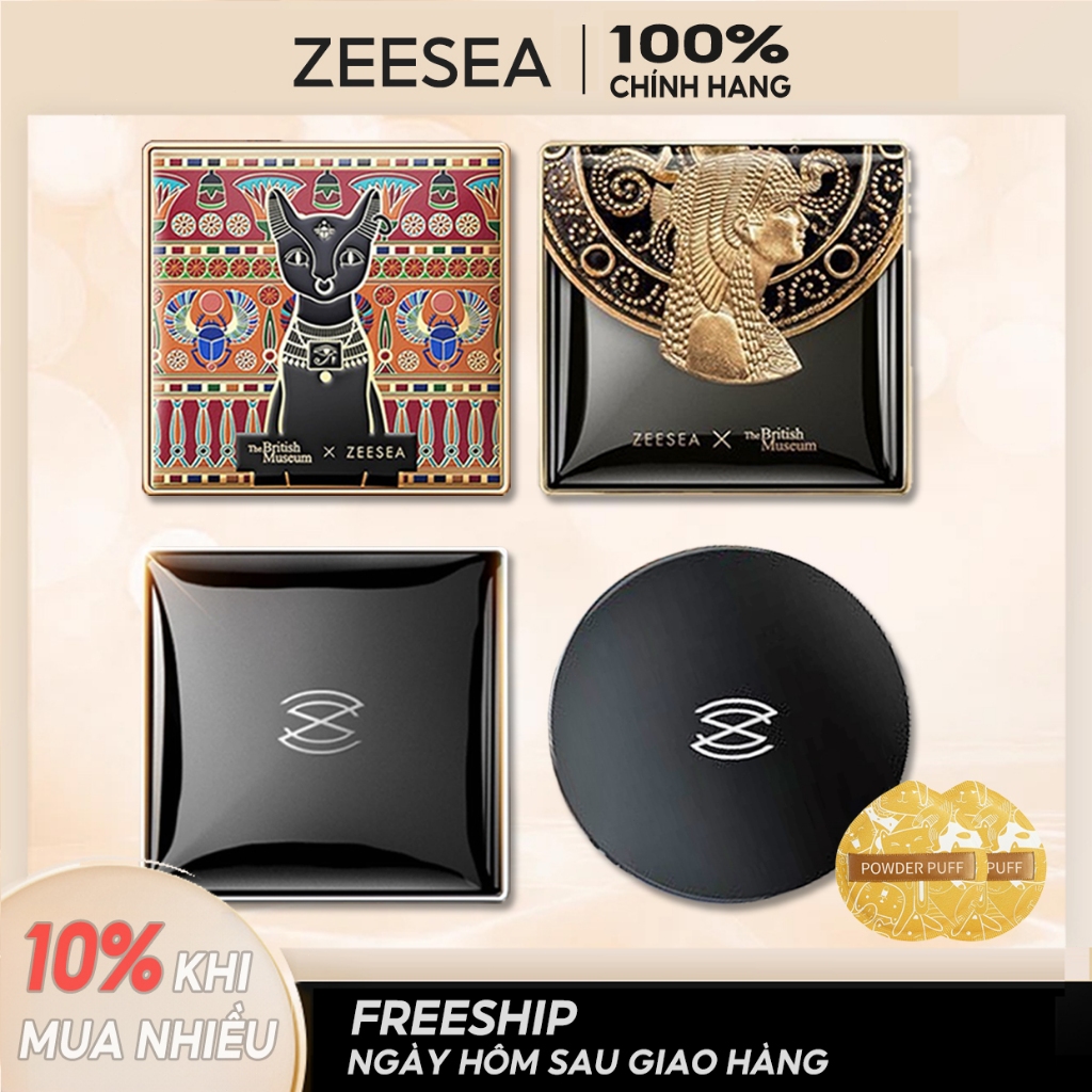 Phấn phủ zeesea chống thấm nước kiềm dầu phong cách Anh Quốc bảo tàng cổ điển 8g/zeesea phấn phủ ...