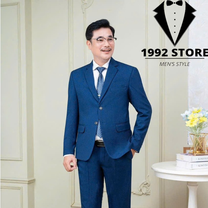 Áo vest (Không quần) nam trung niên cao cấp 2 nút lịch lãm, bộ comple ...