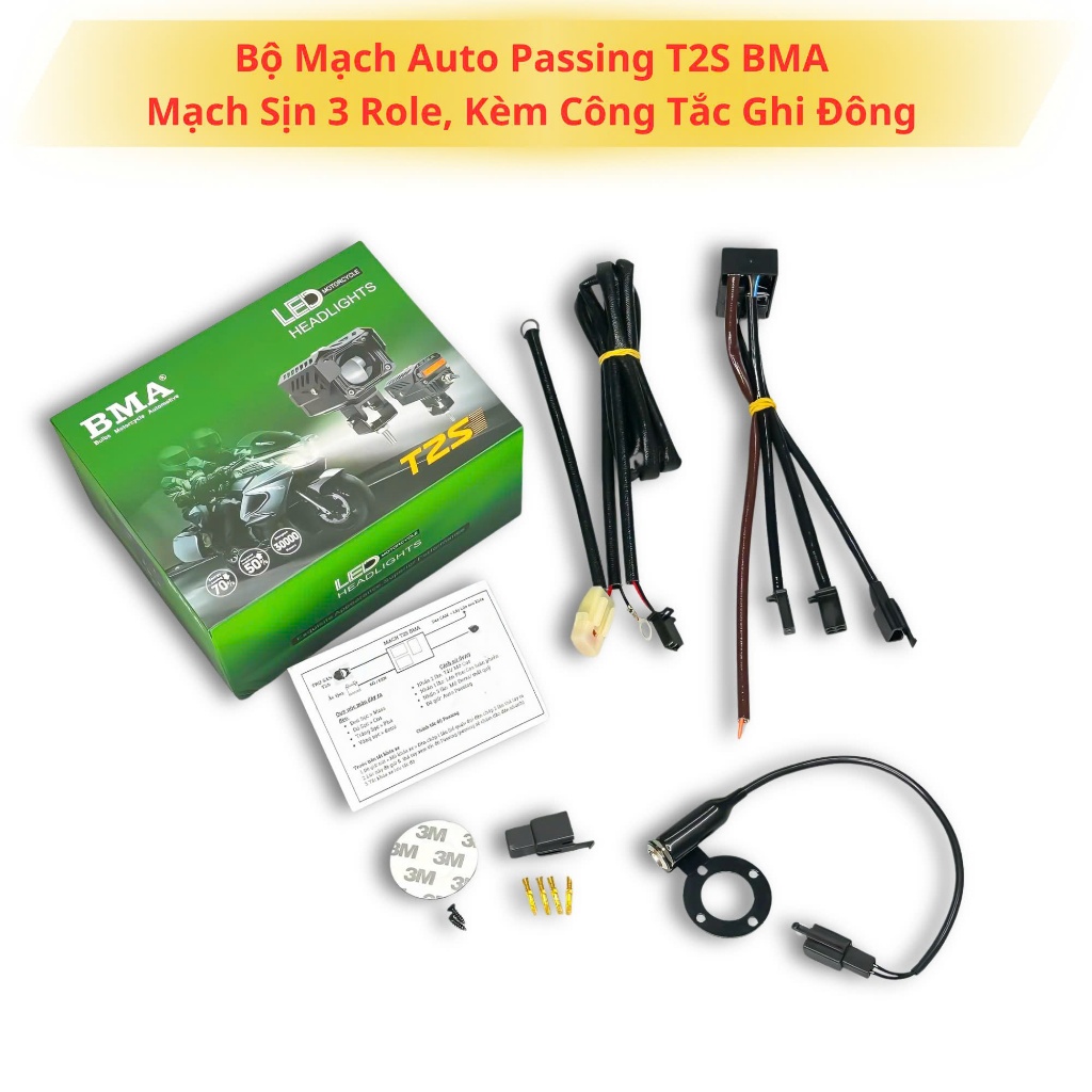 Mạch T2s Nguồn đấu đèn trợ sáng chính hãng BMA đủ phụ kiện chỉ việc lắp xe | Shopee Việt Nam