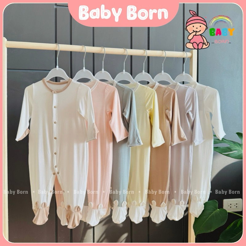 Body Anminaza dài tay liền tất sợi tre thun lạnh mềm mát cho bé sơ sinh ...