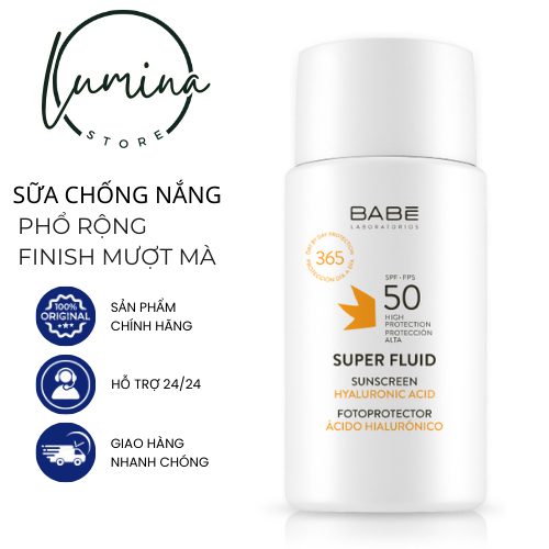 Kem chống nắng BABE Super Fluid Sunscreen Hyaluronic Acid SPF 50+ dưỡng ẩm cho da 50ml | Shopee ...