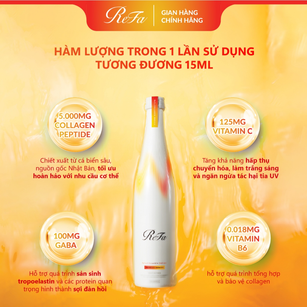 ReFa Collagen Enrich+ 480ml - Thực phẩm bảo vệ sức khỏe ReFa Collagen Enrich+ | Shopee Việt Nam