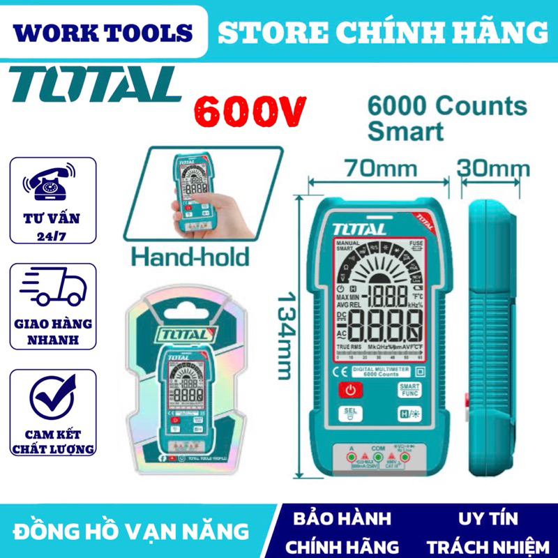 ĐỒ NGHỀ TOTAL Đồng hồ vạn năng kỹ thuật số TMT516004 | Shopee Việt Nam