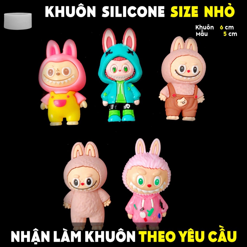 Khuôn silicone 2D LABUBU MẶC ÁO XINH, khuôn làm bánh, thạch rau câu ...