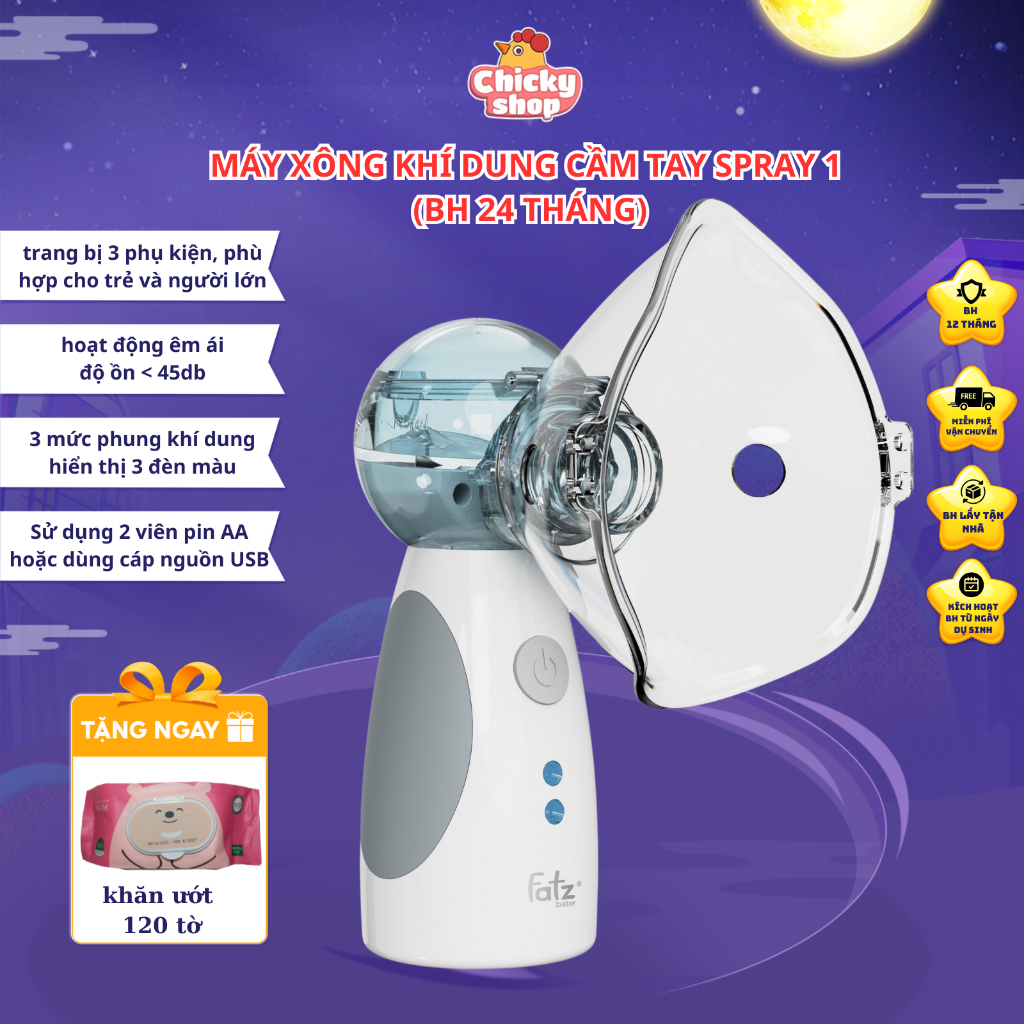 Máy xông khí dung cầm tay Spray 1 FATZBABY LT-N100 (BH 24 THÁNG) sử ...