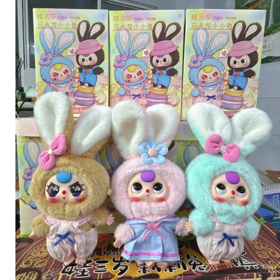 Sẵn Thỏ Macaron [Giá 1 con Đã Khui- KHÔNG ĐỔI TRẢ} HỘP MÙ BÉ BA CÁC BỘ ...