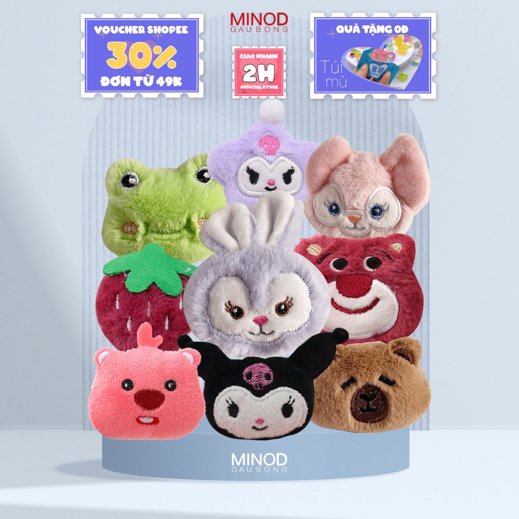 Gấu Bông Mini, Gấu Dâu, Labubu, Loopy Các Loại Làm Hoa Mặt Thú Bông 5-9cm MINOD HP60 | Shopee ...