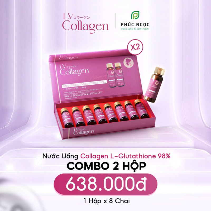 Nước uống LV Collagen Peptide 5000mg { Combo 2 hộp } - Nguyên liệu nhập ...