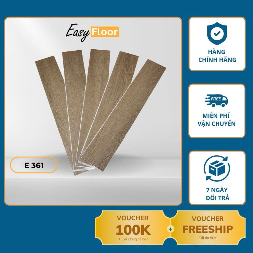 Sàn Nhựa Giả Gỗ Lột Dán Cao Cấp E361 Màu Nâu Be – Hàng Chính Hãng (Theo ...