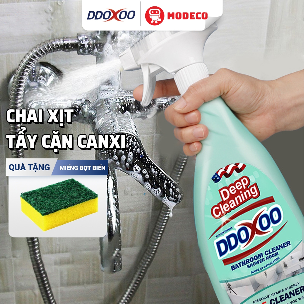 Tẩy Cặn Canxi Nhà Tắm DDOXOO Modeco Làm Sạch Vòi Sen Inox, Vách Kính, Bồn Sứ, Gạch Men An Toàn ...