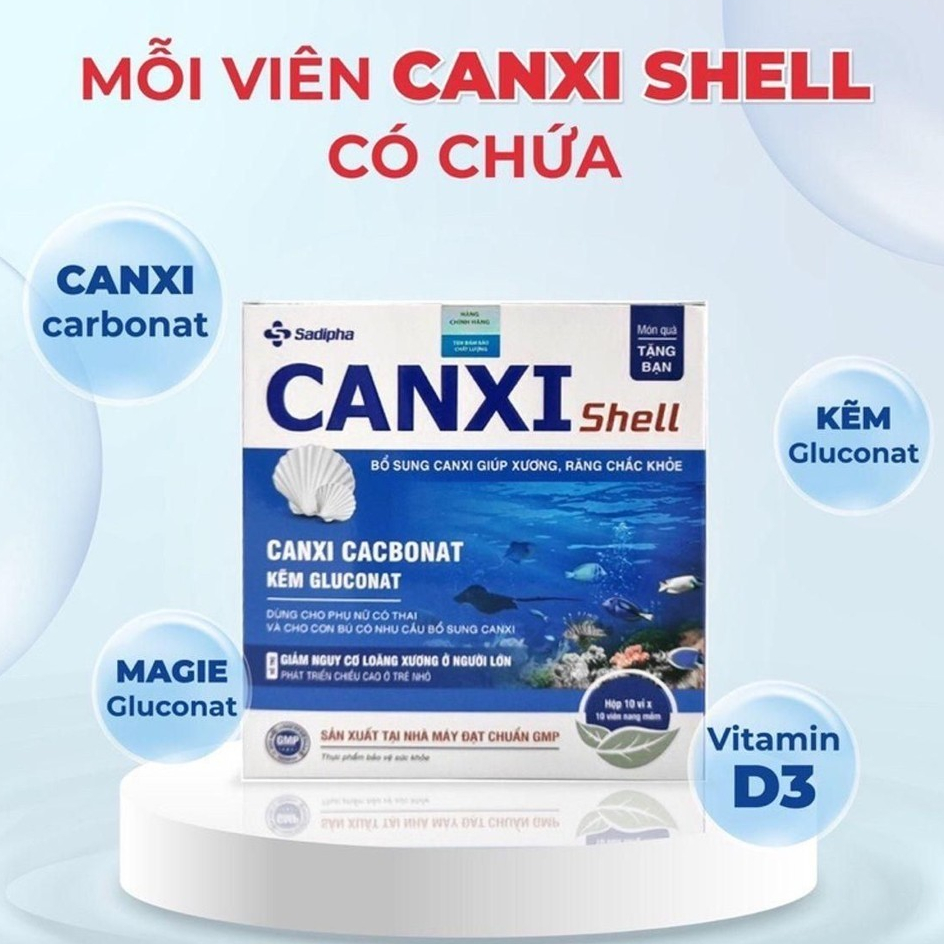 Canxi Shell D3 Zn Bổ Sung Canxi, Kẽm, Hỗ Trợ Tăng Chiều Cao, Giúp Xương và Răng Chắc Khỏe Hộp ...