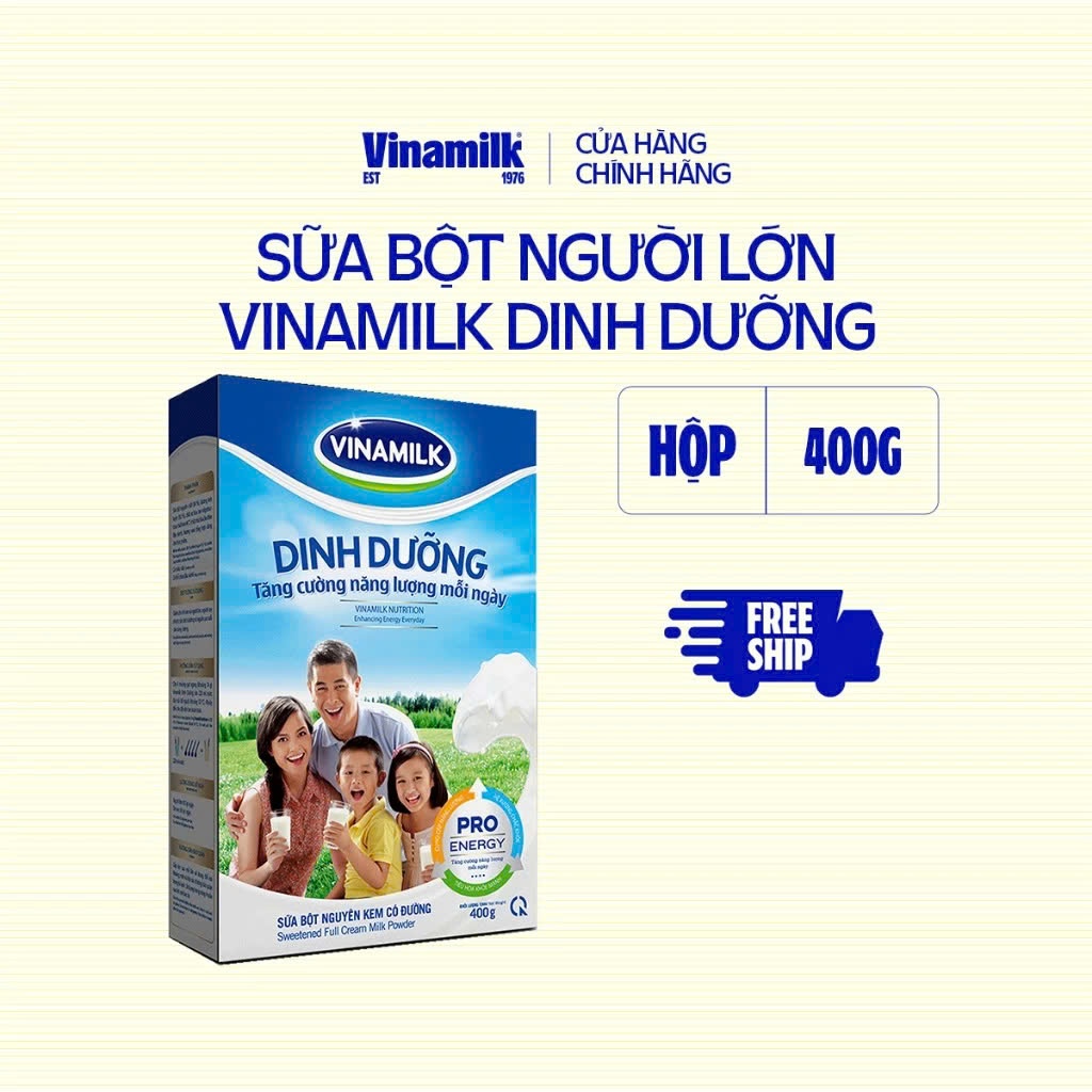 Sữa bột nguyen kem có đường Vinamilk - Hộp giấy 400g | Shopee Việt Nam