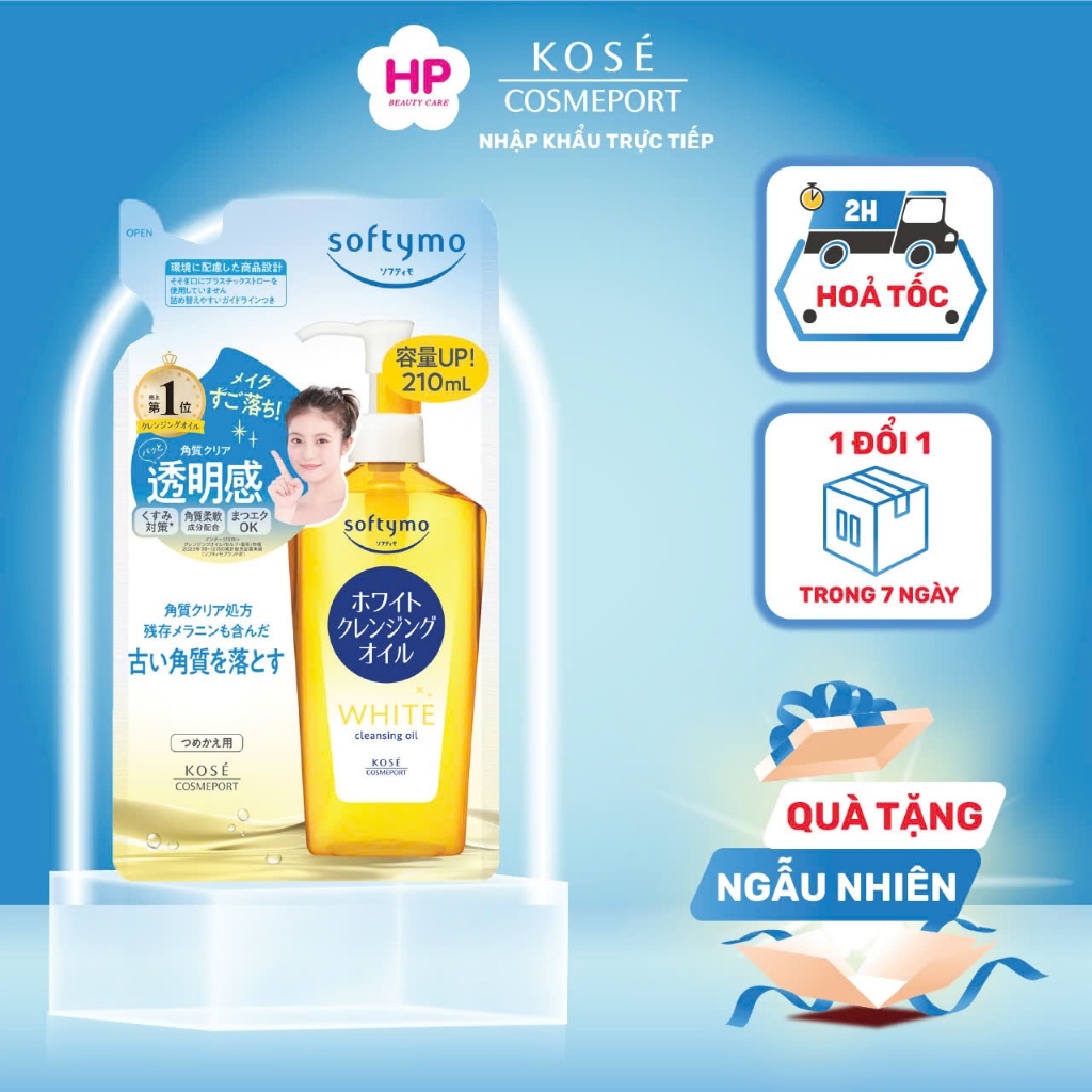 Dầu Tẩy Trang Dưỡng Sáng Da Kosé Softymo White Cleansing Oil ( Túi 210mL) | Shopee Việt Nam