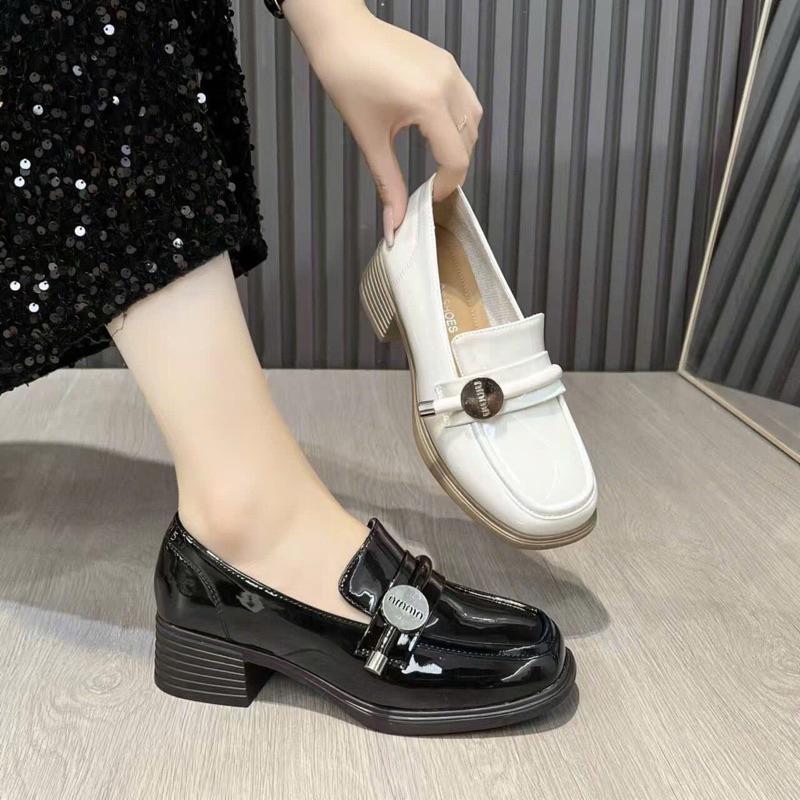 Giày Moca Đốc Mũi Vuông Gót Vuông Trụ 5p,5cm | Shopee Việt Nam