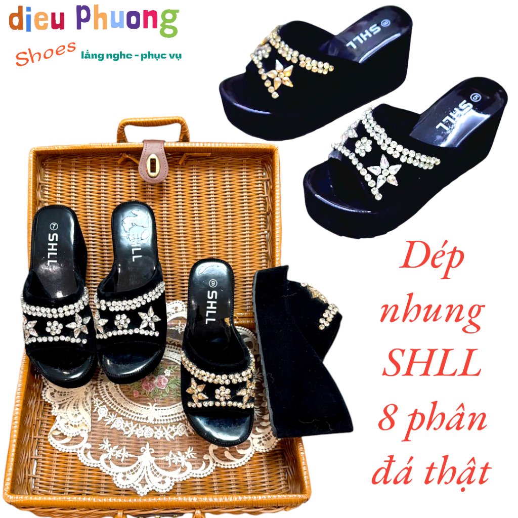 Dép Nhung Quai Ngang Kết Xoàn - Dép Nữ Đế Bằng 8P Chống Trượt Cao Cấp ...