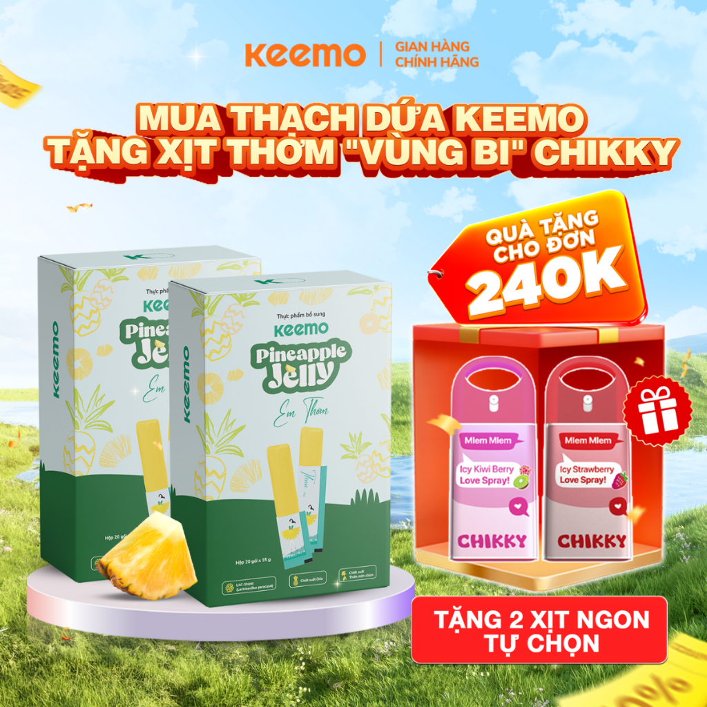 Thạch trái cây Keemo vị Dứa thơm cơ thể, bổ sung vitamin, hỗ trợ khử ...