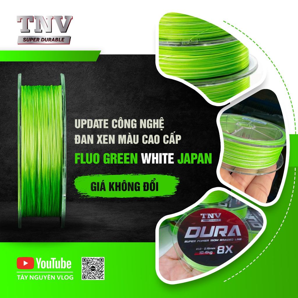 Dây dù PE DURA X8 TNV Màu Xanh - Trắng (2 màu), Mịn Mượt Chịu Tải Tốt - TÂY NGUYÊN VLOG | Shopee ...