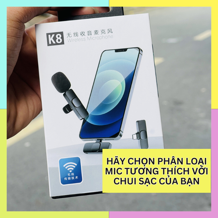 Micro mic thu âm không dây cài áo khử tiếng ồn model K8, thu âm, micro phone cài áo | Shopee ...