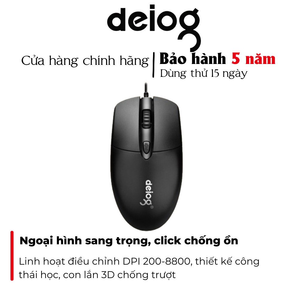 Chuột Deiog có dây DY F5 dùng cho máy tính laptop DPI 2000 | Shopee ...