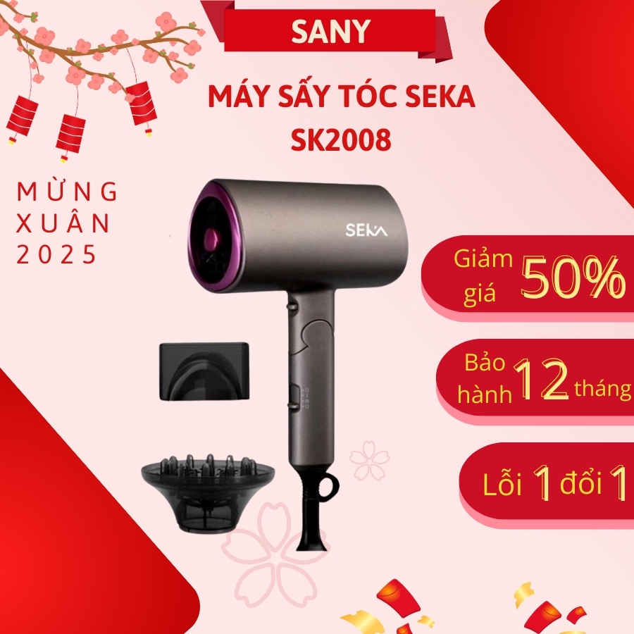 Máy sấy tóc SEKA SK2008 gấp gọn cao cấp 2 chiều nóng lạnh, 3 chế độ ...