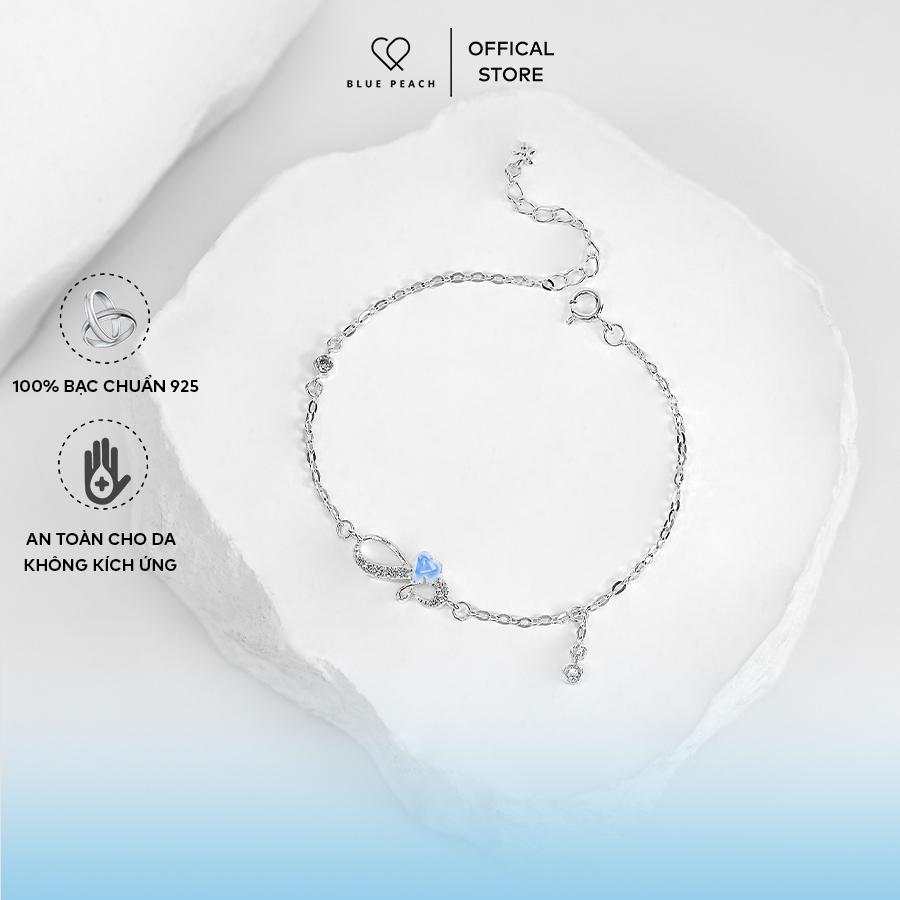 Lắc Tay Bạc 925 Blue Peach LT Vô Cực Nửa Viền Đá - Moonstone LT808 ...
