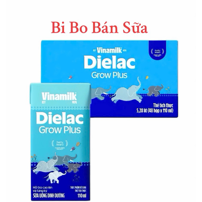[HSD: T7-2025] Thùng 48 Hộp Sữa Non Vinamilk Dielac Grow Plus - 110ml [Sữa Uống Dinh Dưỡng ...