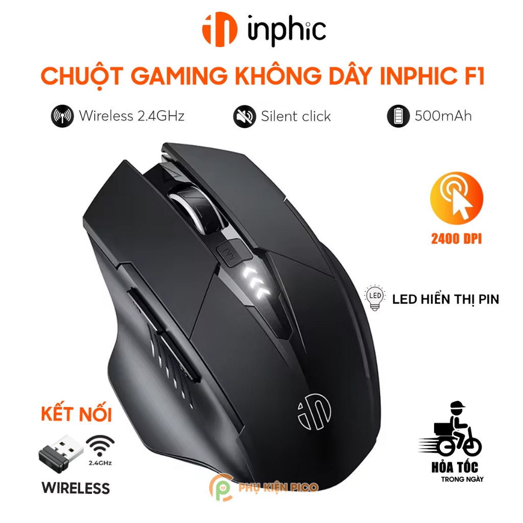 Chuột Inphic F1 V2 Gaming sạc pin - Chuột máy tính không dây Inphic F1 chơi game laptop pc giá ...