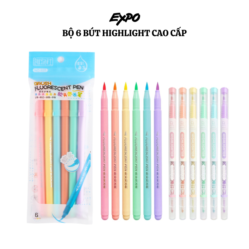 Bộ 6 Bút Highlight Màu Sắc - Bút Ghi Nhớ, Đánh Dấu Tiện Lợi - EXPO ...