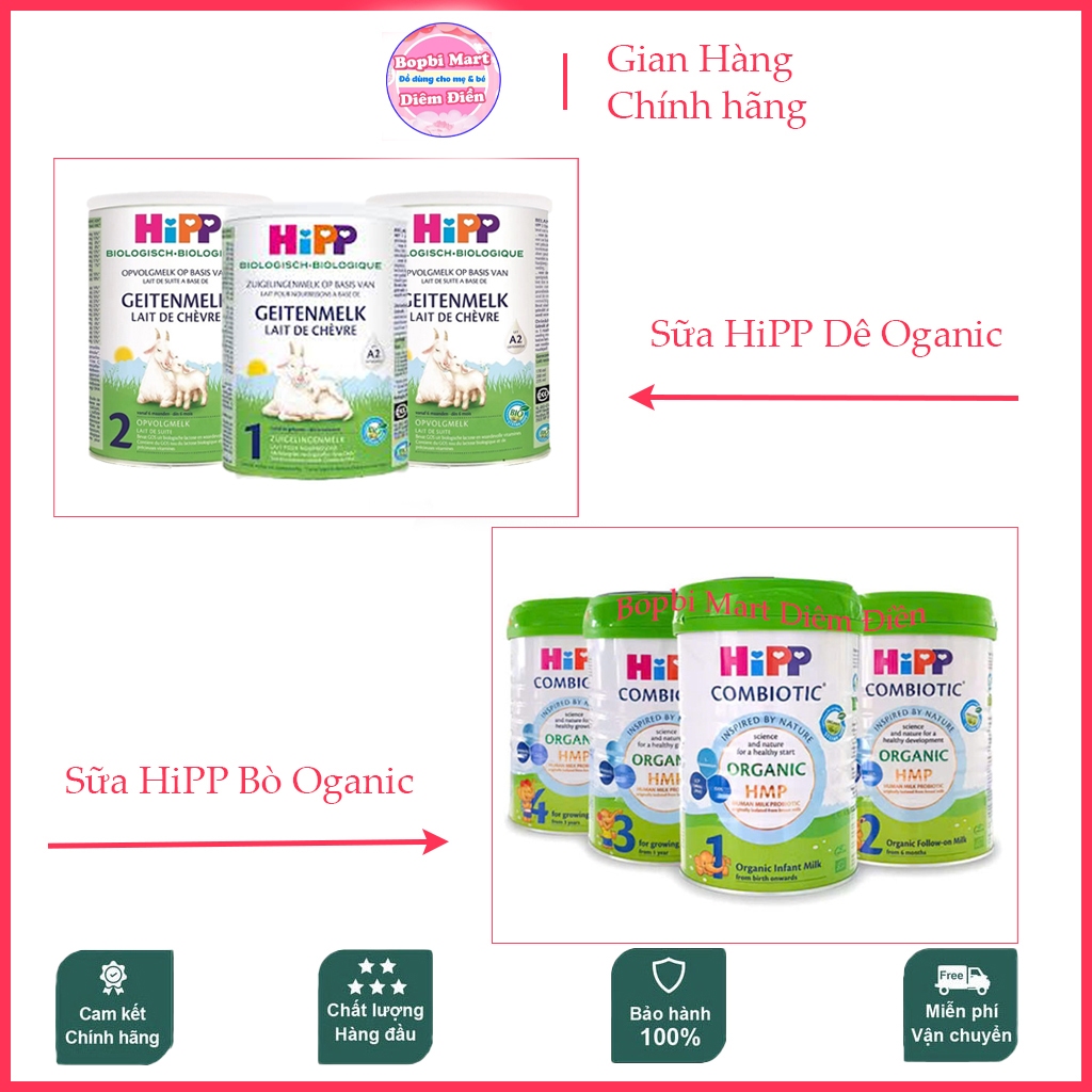 [ Cam Kết Chính Hãng ] Sữa bột công thức HiPP Organic Combiotic Số 1/2/3 Lon 350g/800g Mẫu Mới ...