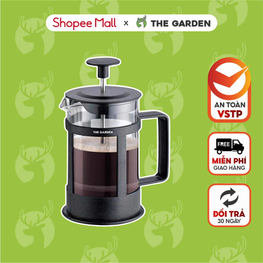 Phin pha cà phê French Press THE GARDEN dung tích 350ml 600ml chất liệu ...