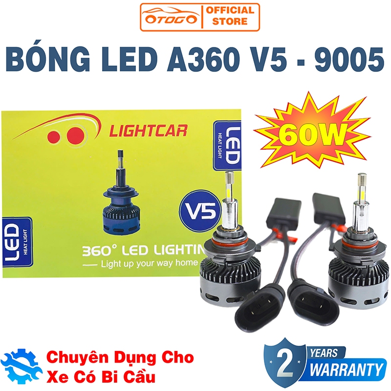 Bóng LED A360 V5 Chân 9005 HB3 60W | Chuyên Dụng Cho Xe Có Bi Cầu ...
