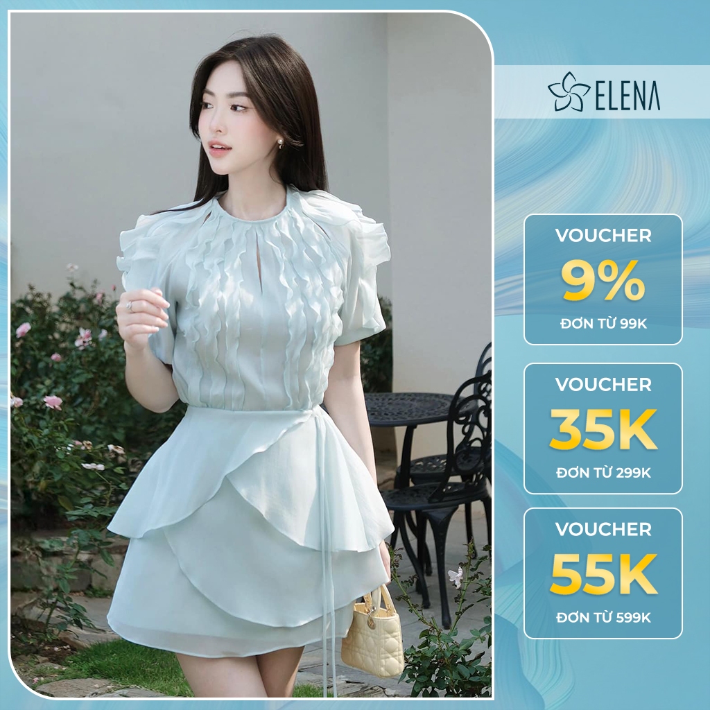 Set Áo Tơ Bèo Sáng Và Chân Váy Tơ Thiết Kế Cao Cấp ELENA Dịu Dàng Sang ...