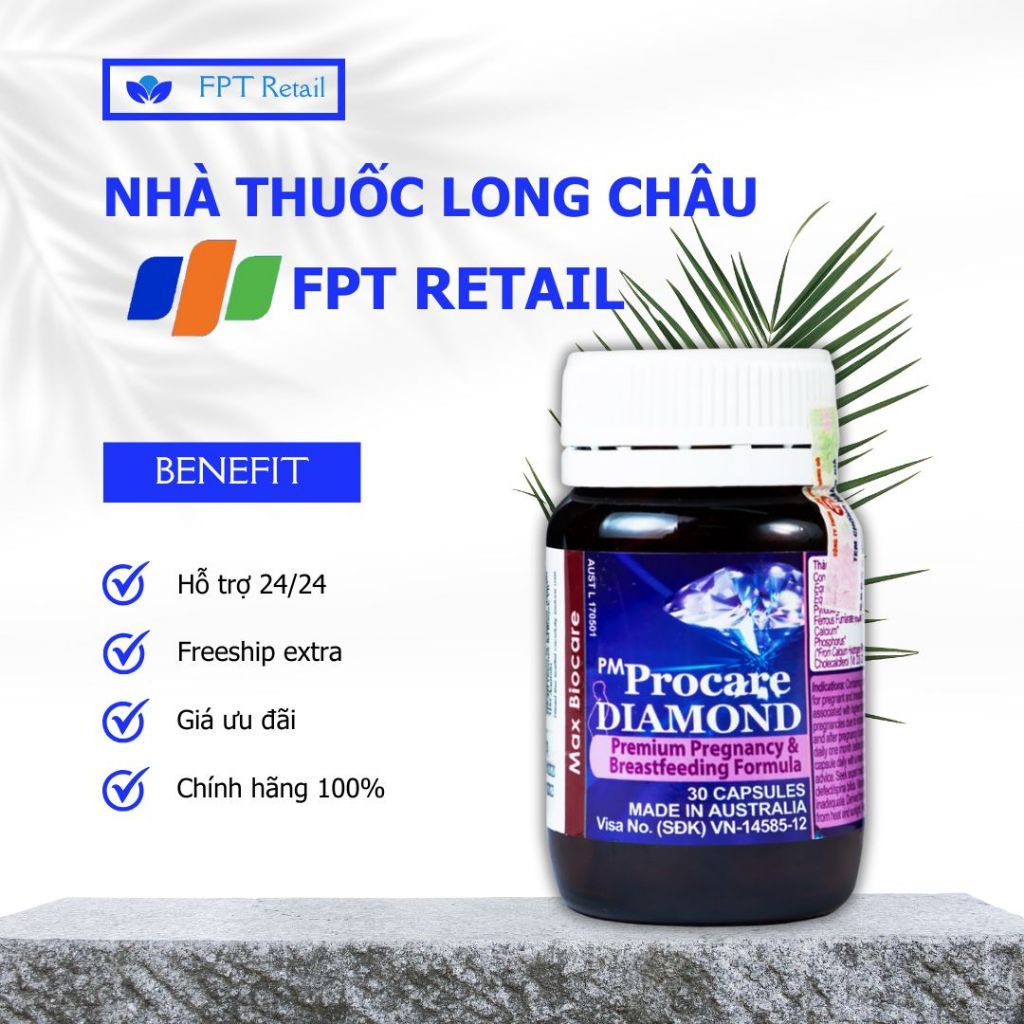 PM Procare DIAMOND [Chính hãng Úc] lọ 30 viên Vitamin cho phụ nữ trước ...