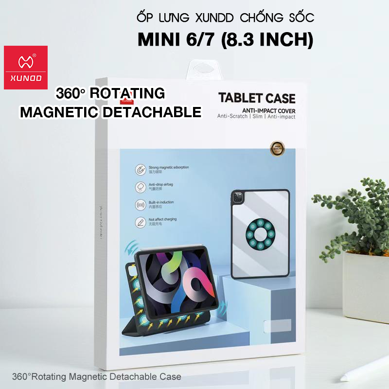 [Hỏa Tốc HCM] Ốp lưng XUNDD Xoay 360 Từ tính iPad Mini 7 (2024)/ Mini 6 ...