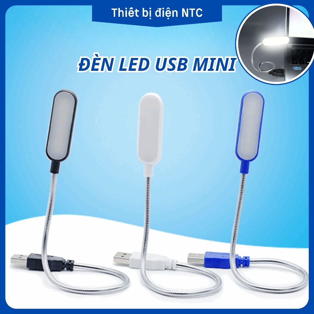 Đèn led USB 6 mắt ánh sáng trắng dùng cắm máy tính, sạc dự phòng, củ ...