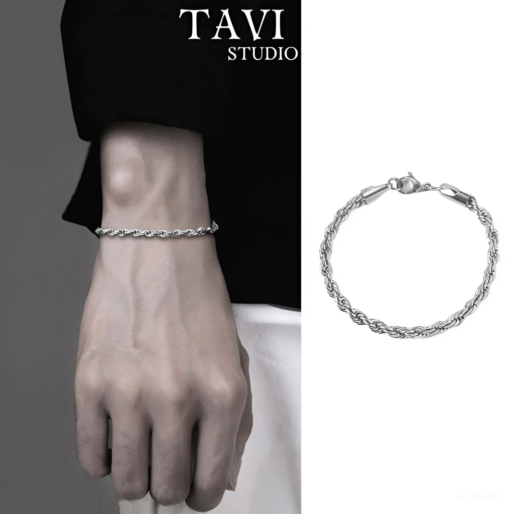 Vòng Tay Nam Smooth Men's Titan Không Gỉ Streetwear Màu Vàng Bạc Phụ ...